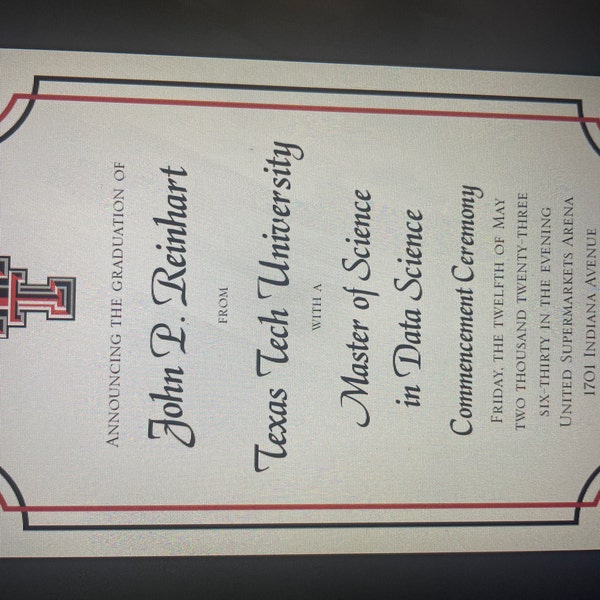 Texas Tech Graduation Invitations: Custom Celebration Announcements - Etsy