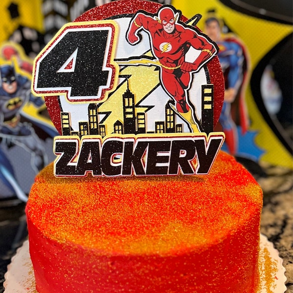 Flash Party Cake Topper, Flash Cake Topper, Flash Centerpiece, Flash ...