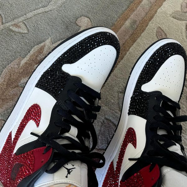 Fully Blinged, Customized, Authentic Jordan 1s, Rhinestone Sneakers ...