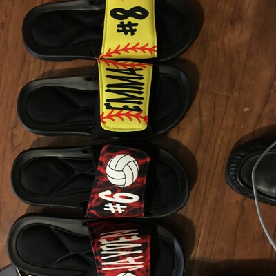 Personalized Custom FASTPITCH SOFTBALL Slides Flip Flops Sandals ...