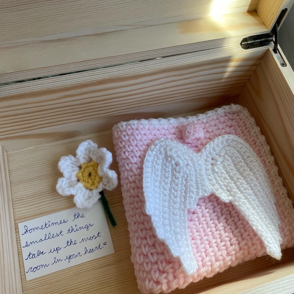 Tiny Hat Angel Wings and Mini Blanket Set, Pregnancy Loss Stillbirth or ...