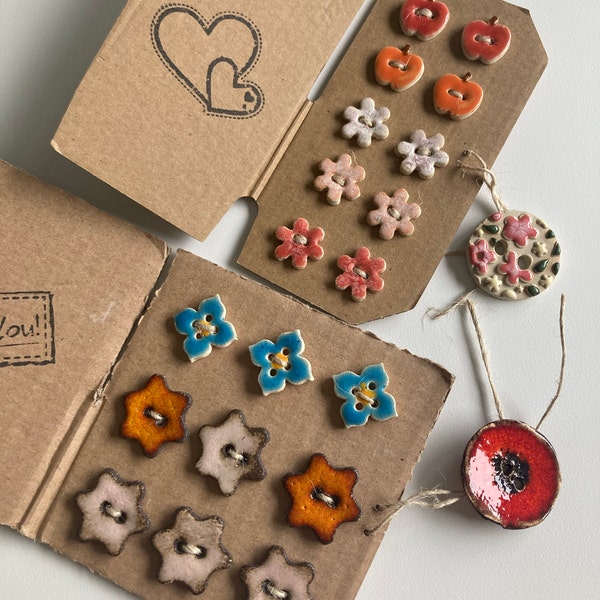 Large Ceramic Handmade Fish Buttons, Pottery Buttons Big Fish, Unique ...