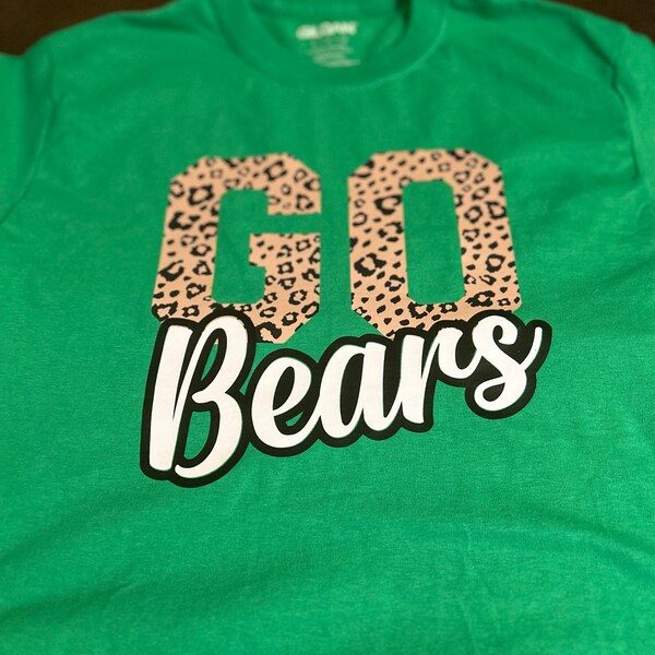 Go Bears Leopard Svg, Go Bears Football Svg, Run Bears Svg, Cheer Mom T ...