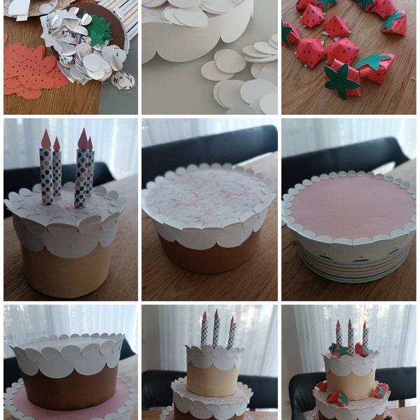 Birthday Cake Box | 3D Papercut SVG Box Cut File | Cricut DIY - Etsy