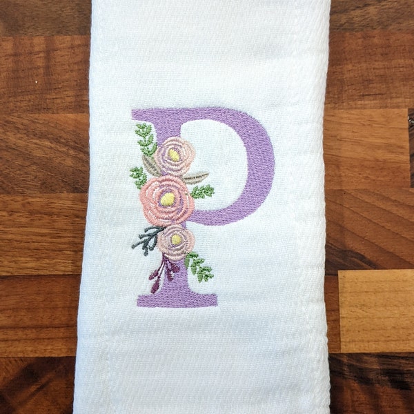 Floral Monogram Embroidery Fonts Design Bundle Flower Bunch Motif ...