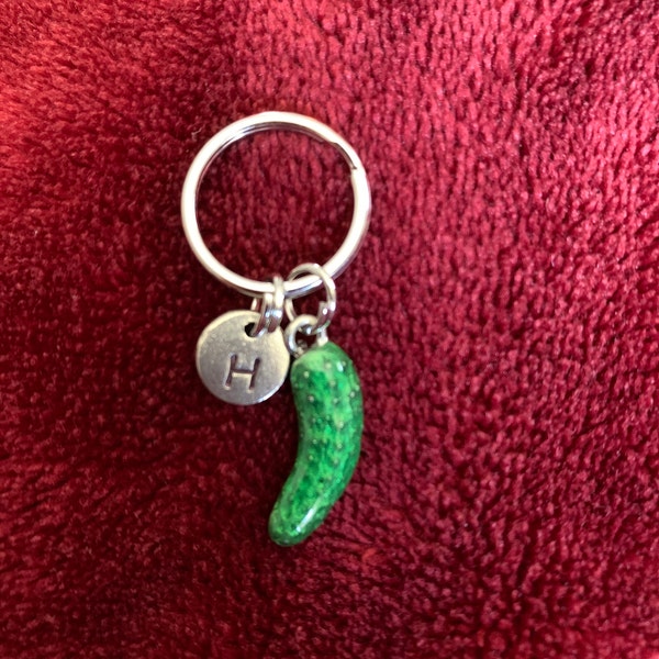 Pickle Keychain VERY SMALL Pickle Keyring Green Pickle Charm Keychain ...