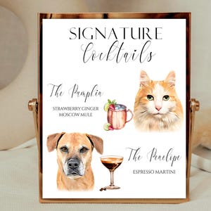 Signature Pet Cocktail Sign, Signature Pet Drinks, Signature Pets ...