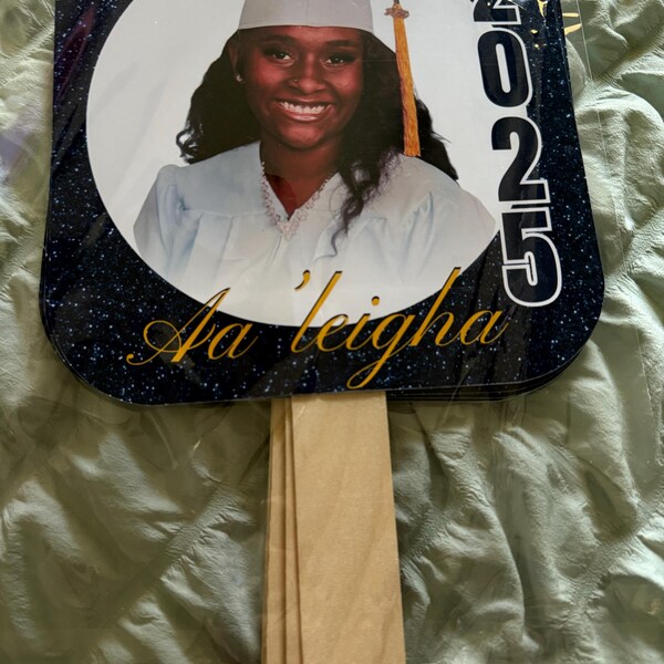 Custom Graduation Photo Fan| Personalized Graduation Fan| Grad Paddle ...