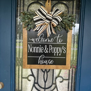 Double Door Front Door Decor Welcome to Our Home Double Door Signs ...