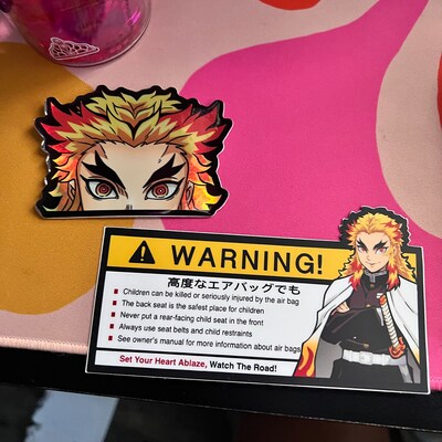 Anime Warning Sticker, Sorcery Anime, Airbag Warning Sticker, Visor ...