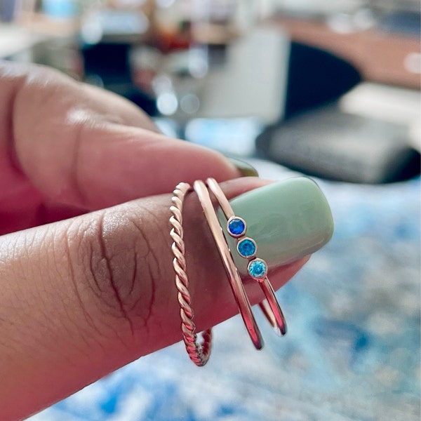 Stacking Ring Set • Ultra Thin Stacking Rings • Twist Ring, Dainty ...