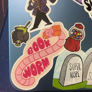 Book Worm Sticker Reading Sticker Book Club - Etsy