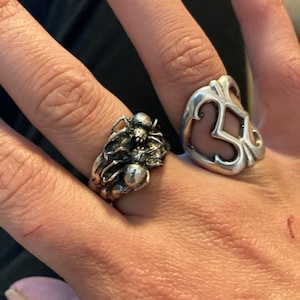 Baphomet Pentagram Caduceus Ring for Unisex Made of Sterling - Etsy