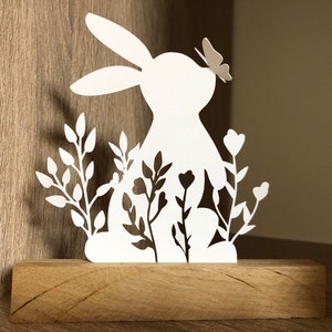 Plotterdatei SVG, DXF, PNG Hase in Blumen aus Papier zum selber basteln ...