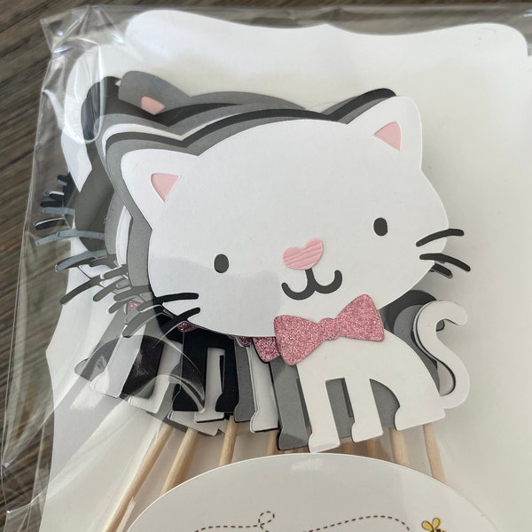 Cat Cupcake Toppers - Meow Toppers - Kitten Party - Cat Party ...
