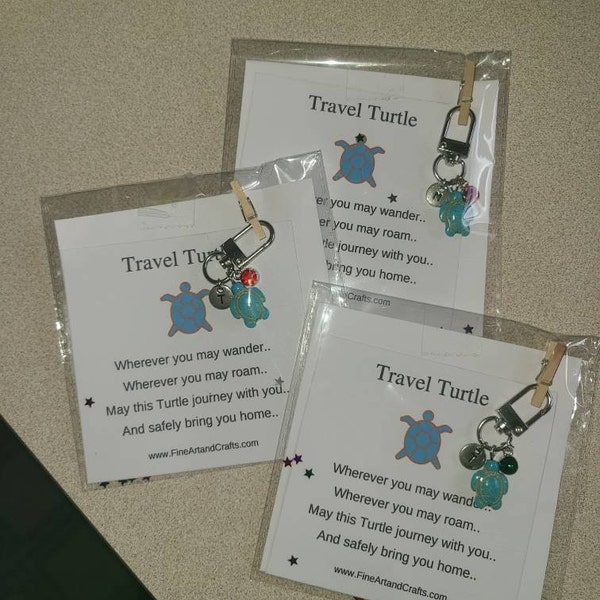 Turtle Keychain, Turtle Keyring, Personalised Gift, Travel Turtle ...