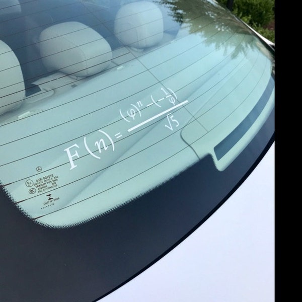Fibonacci Formula (nth Term) Vinyl Bumper Sticker. Nerd Humor, Geek ...