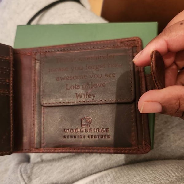Personalized Leather Wallet, Bifold Brown Real Leather Wallet ...
