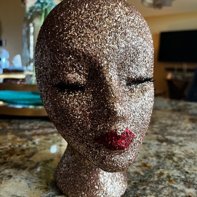 Ms. Drizzle, Custom Glitter Mannequin Head Display Lightweight and ...