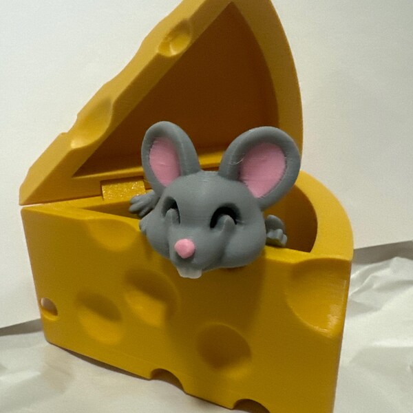 Articulated Mouse With Optional Cheese Box| 3D Printed Flexi | Fidget ...