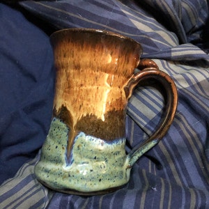 Earth and Sea Coffee Mug Cup Ocean Blue Pottery Clay - Etsy