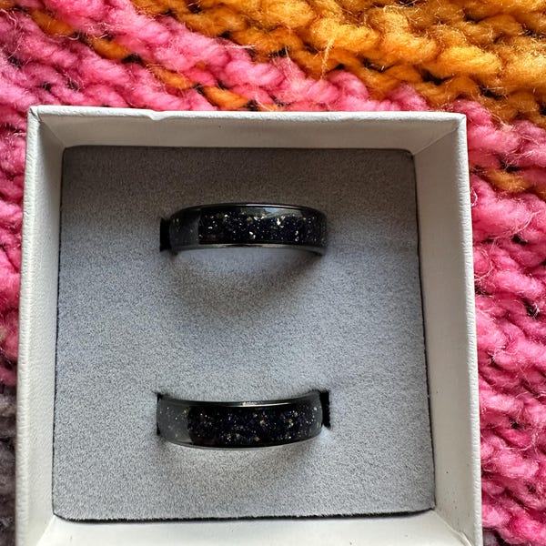 Orion Nebula Wedding Band Set, Engagement Rings for Couples, Engagement ...