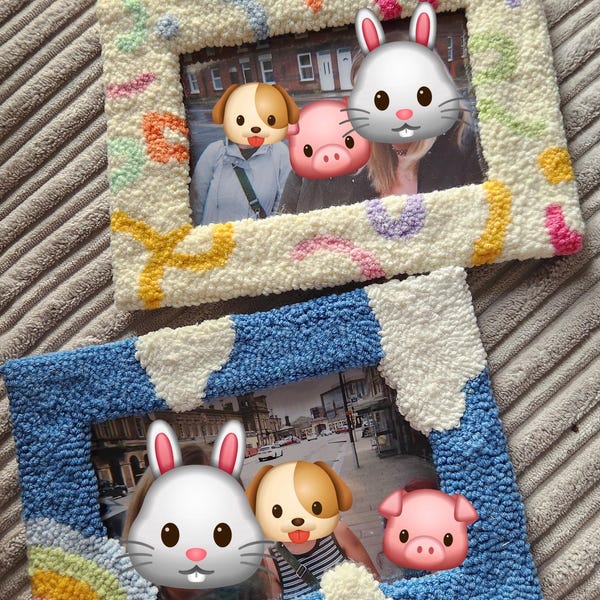 Handmade Punch Needle Picture Frame | Home Decor | 4x6 Picture Frame ...