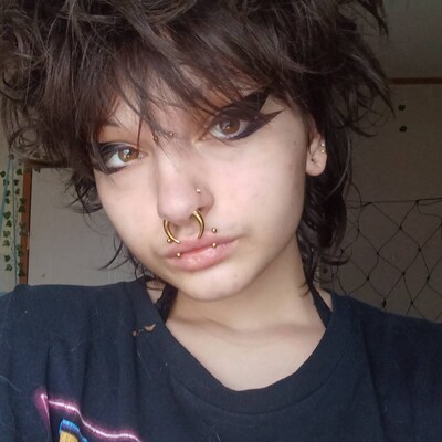 Black Steel Septum Pincher Ring Stretching Gauging Taper Horseshoe ...