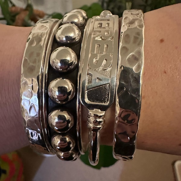 Fist .925 Sterling Silver West Indian Bangles, Bangle Set, Caribbean ...