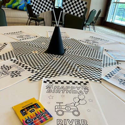 Racetrack Coloring Placemat Birthday Race Car Track Coloring Page ...
