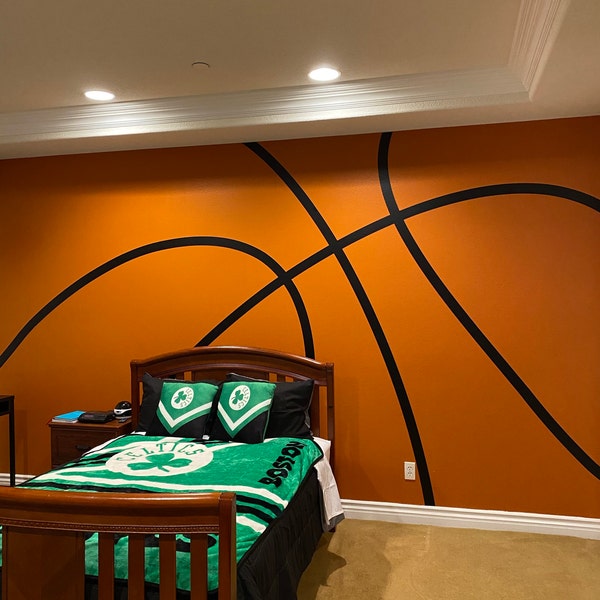 Basketball Stripes Vinyl Wall Decal: Sports Decor IM023 - Etsy
