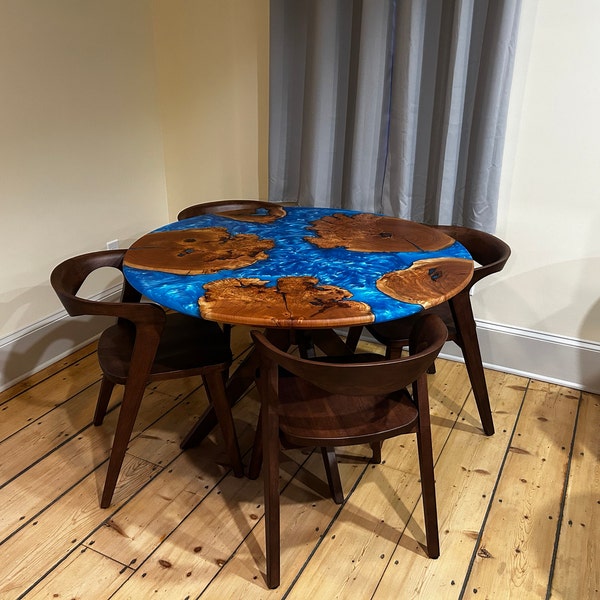 Custom Live Edge 36" Round Walnut | Cherry Burl | Maple | Bistro Table ...