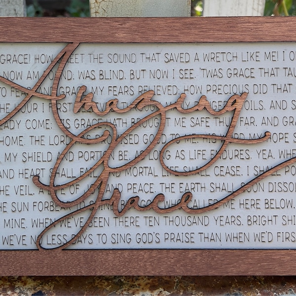 Amazing Grace Laser SVG | Glowforge Ready Design - Etsy