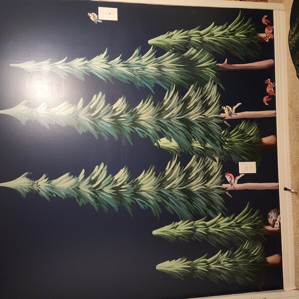 Large Pine Trees Wall Stickers, Wall Decals, Giant Tree Wall Stickers ...