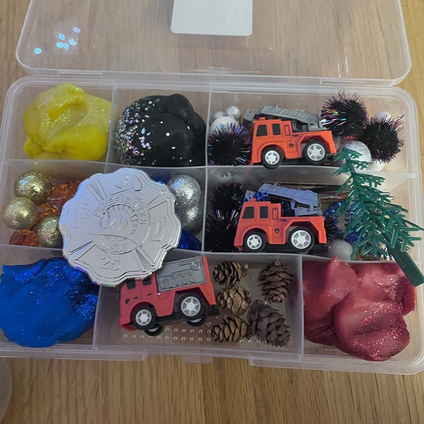 Fire Truck Play Dough Kit, Play Dough Sensory Kit, Playdough Kit ...