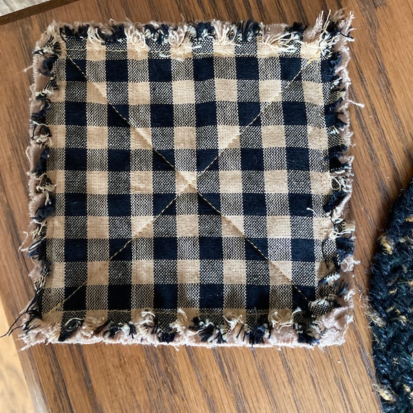 Primitive Rag Coasters, Set of 4, - Etsy