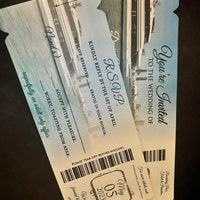 Sage Green and White Cruise Wedding Invitation. Boarding Pass Wedding ...