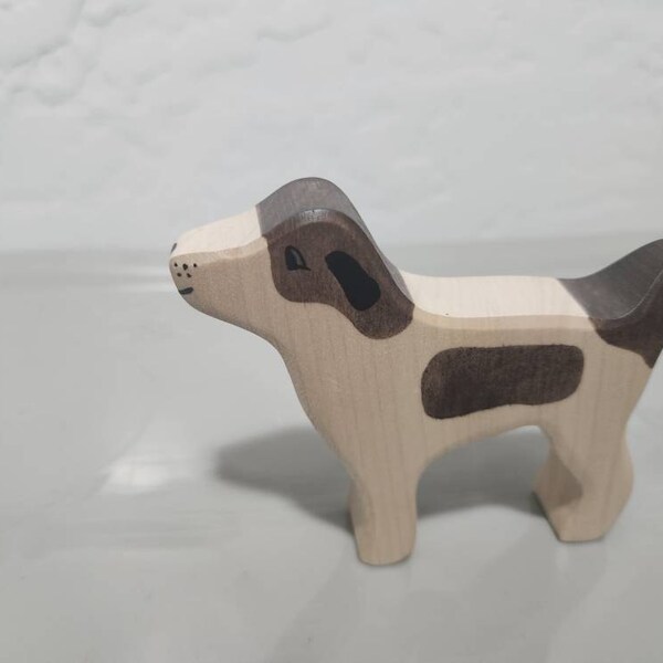 Wooden Dog, Flecked Dog, Dog Figurine, Wooden Animals, Wooden Dogs, Dog ...