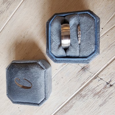 Custom Wedding Ring Box Monogram Ring Bearer Personalized Velvet Ring ...