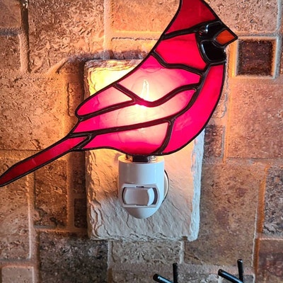 Stained Glass Cardinal Night Light - Etsy