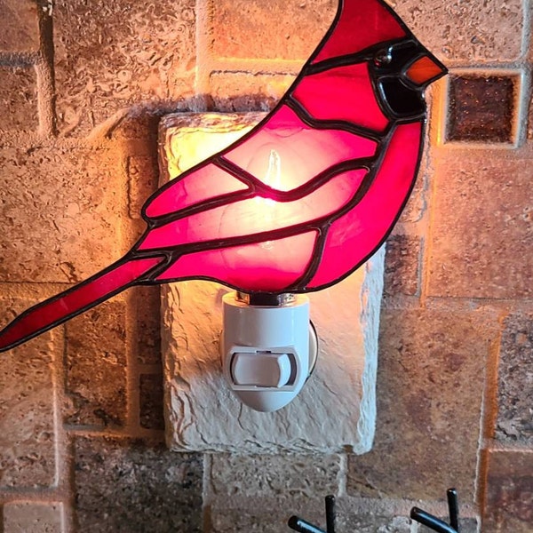 Stained Glass Cardinal Night Light - Etsy