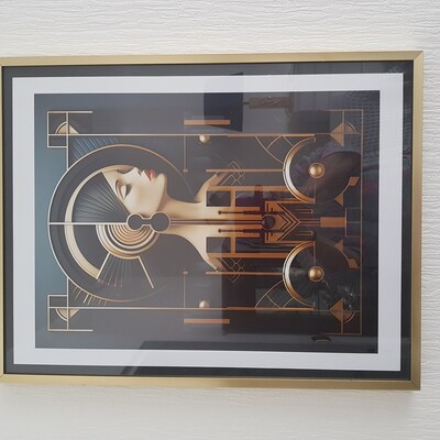 Digital Art Deco Print Art Deco Lady in Muted Colors Wall Art Art Deco ...