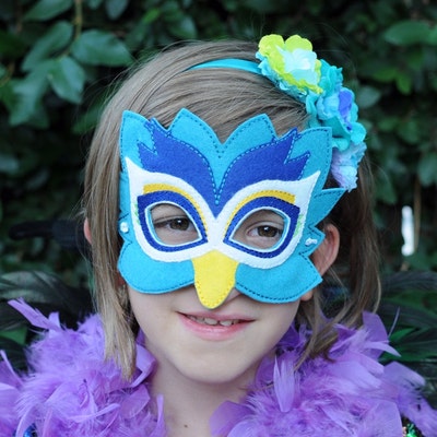 Kids Peacock Mask, Peacock Costume, Felt Mask,kids Face Mask, Animal ...