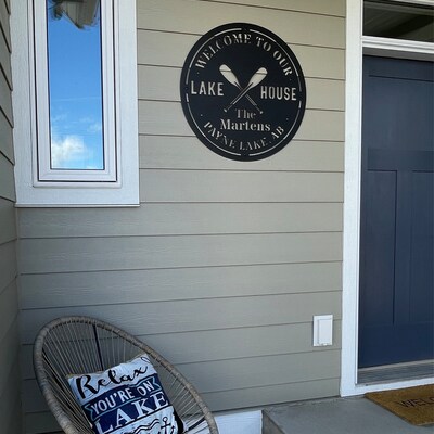 Welcome Metal Wall Art, Laser Cut Metal Welcome Sign, Outdoor Welcome ...