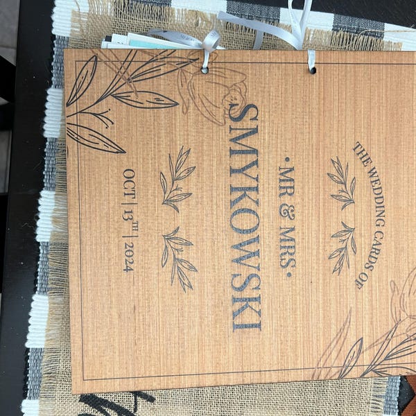 Floral Wedding Card Book Wedding Card Keepsake Personalised Wedding ...