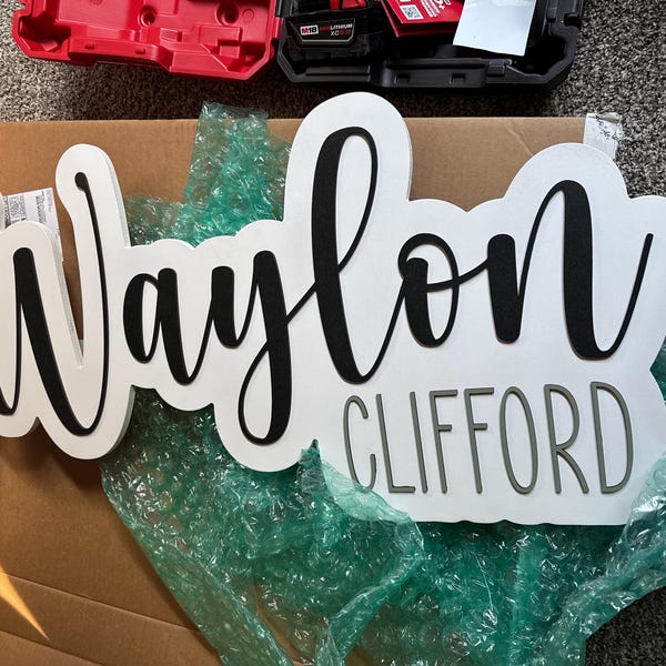 Large Wood Name Sign, Nursery Name Sign, Boho Nursery Sign , Above Crib ...