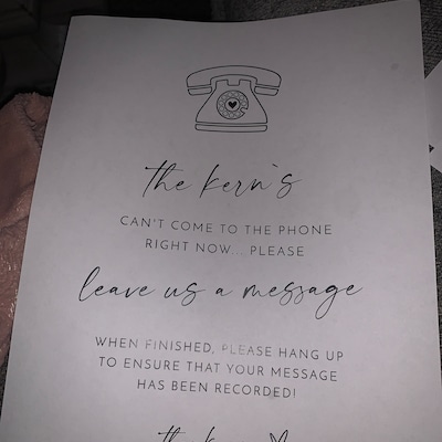 Phone Message Guest Book, Audio Guestbook Sign, Pick up the Phone ...