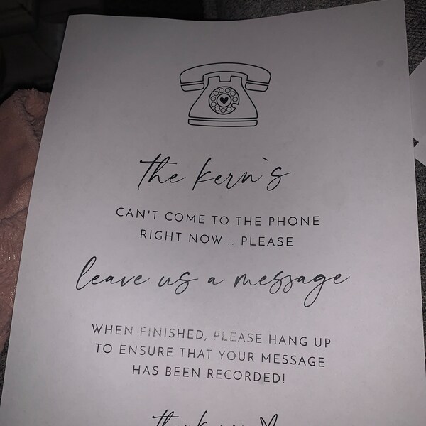 Phone Message Guest Book, Audio Guestbook Sign, Pick up the Phone ...