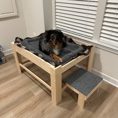 Unfinished Pet Ramp With Slats for Traction Wood Dog Ramp Pet Furniture ...