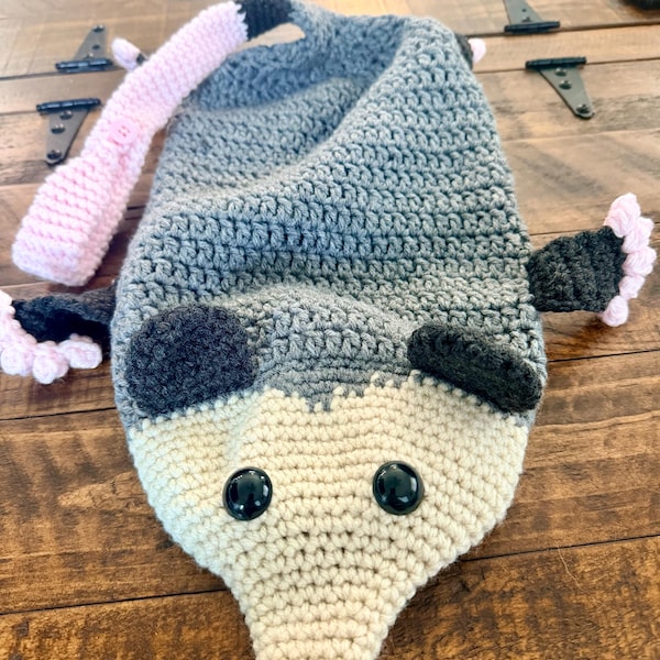 Possum Holiday Stocking, Crochet Possum Christmas Stocking, Possum Bag ...